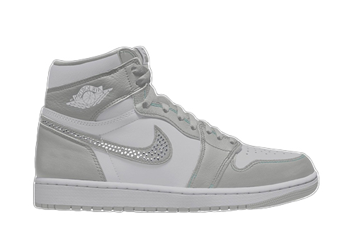 Affordable Fake Swarovski x Air Jordan 1 High OG "Vast Grey" on Sale